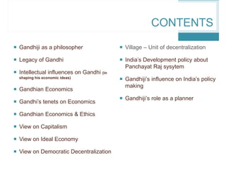 Gandhi's philosophy & planning | PPTX