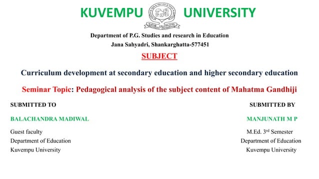 gandhiji curriculum pptx | PPT