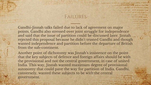 Gandhi-Jinnah talks (1944) | PPTX