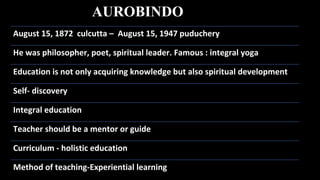 Gandhi and Aurobindo for education purpose | PPTX