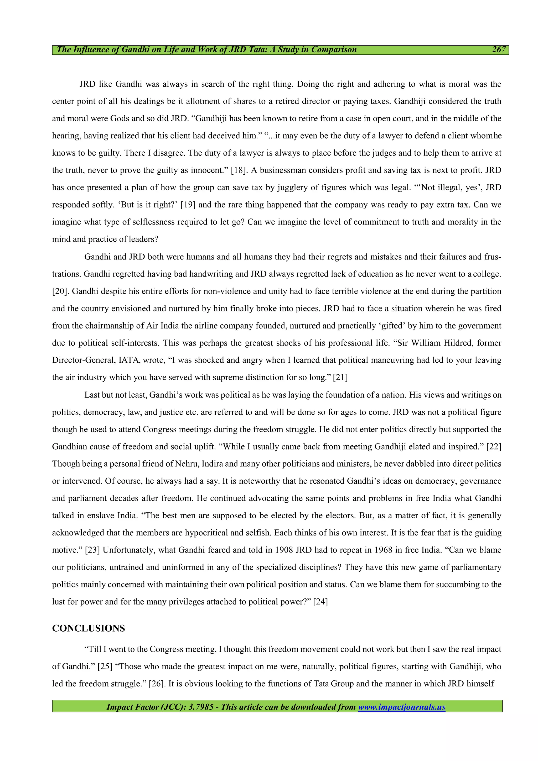 Gandhi and jrd tata | PDF