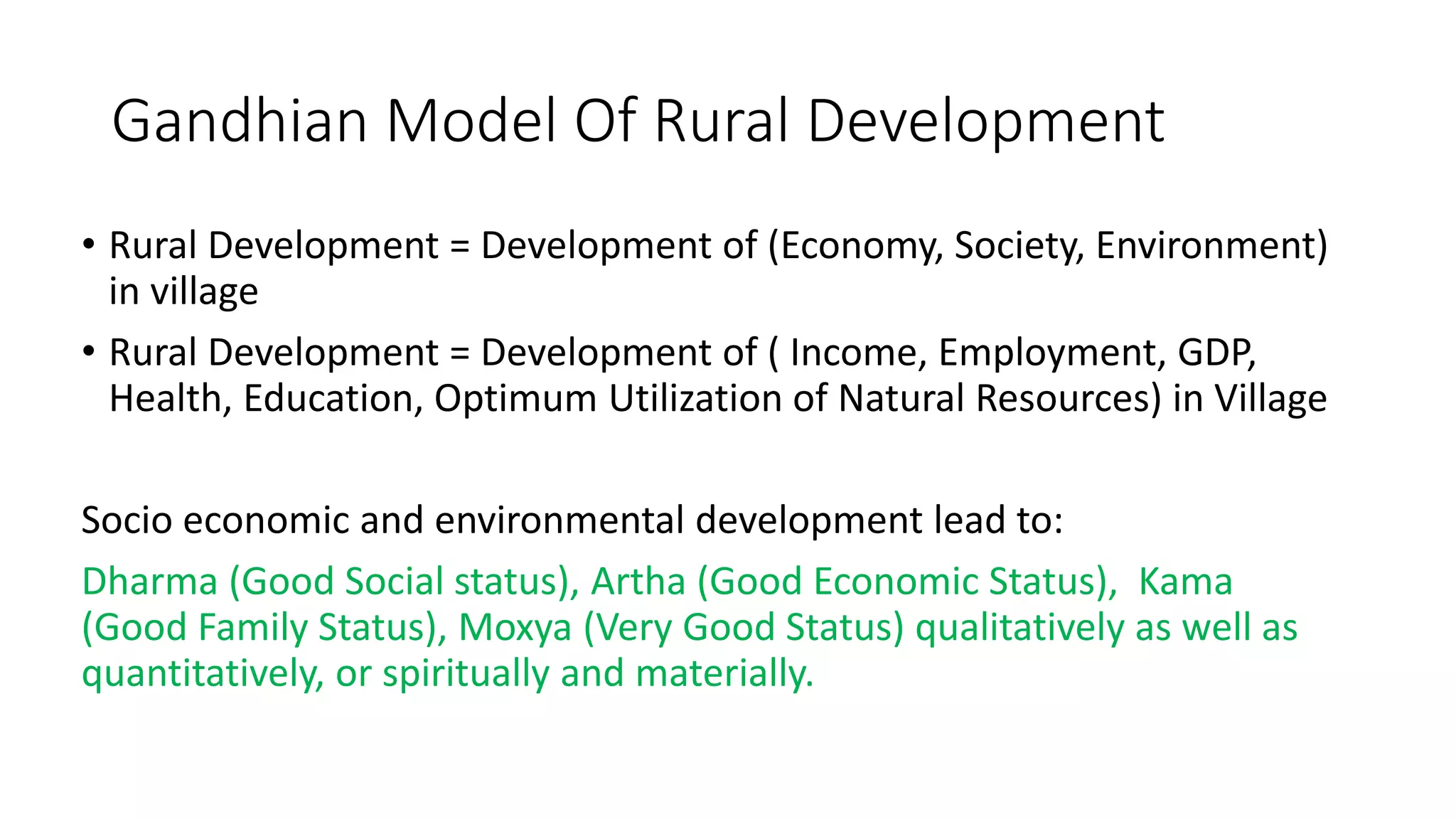 Gandhian model of rural development | PPTX
