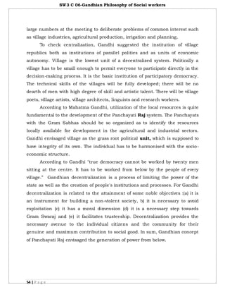 Gandhian philosophy - A comphrehensive note for BSW students | DOCX