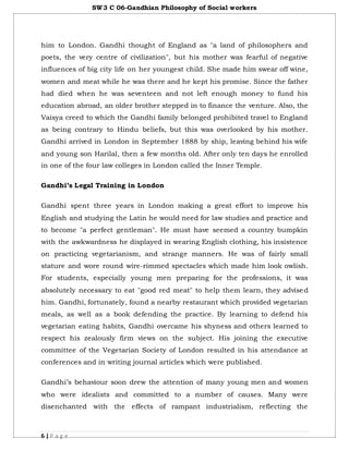 Gandhian philosophy - A comphrehensive note for BSW students | DOCX