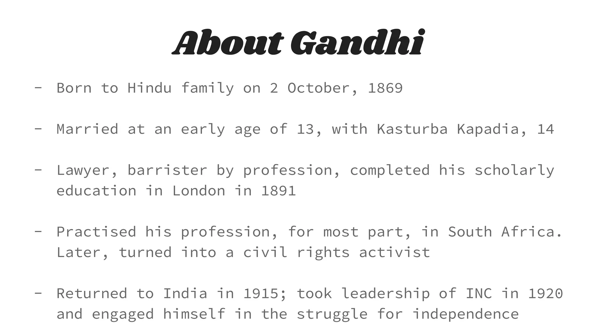 Gandhi : History Project | PPTX