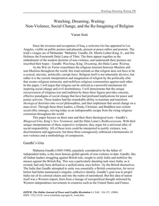 Gandhi, Martin Luther King and Dalai Lama | PDF