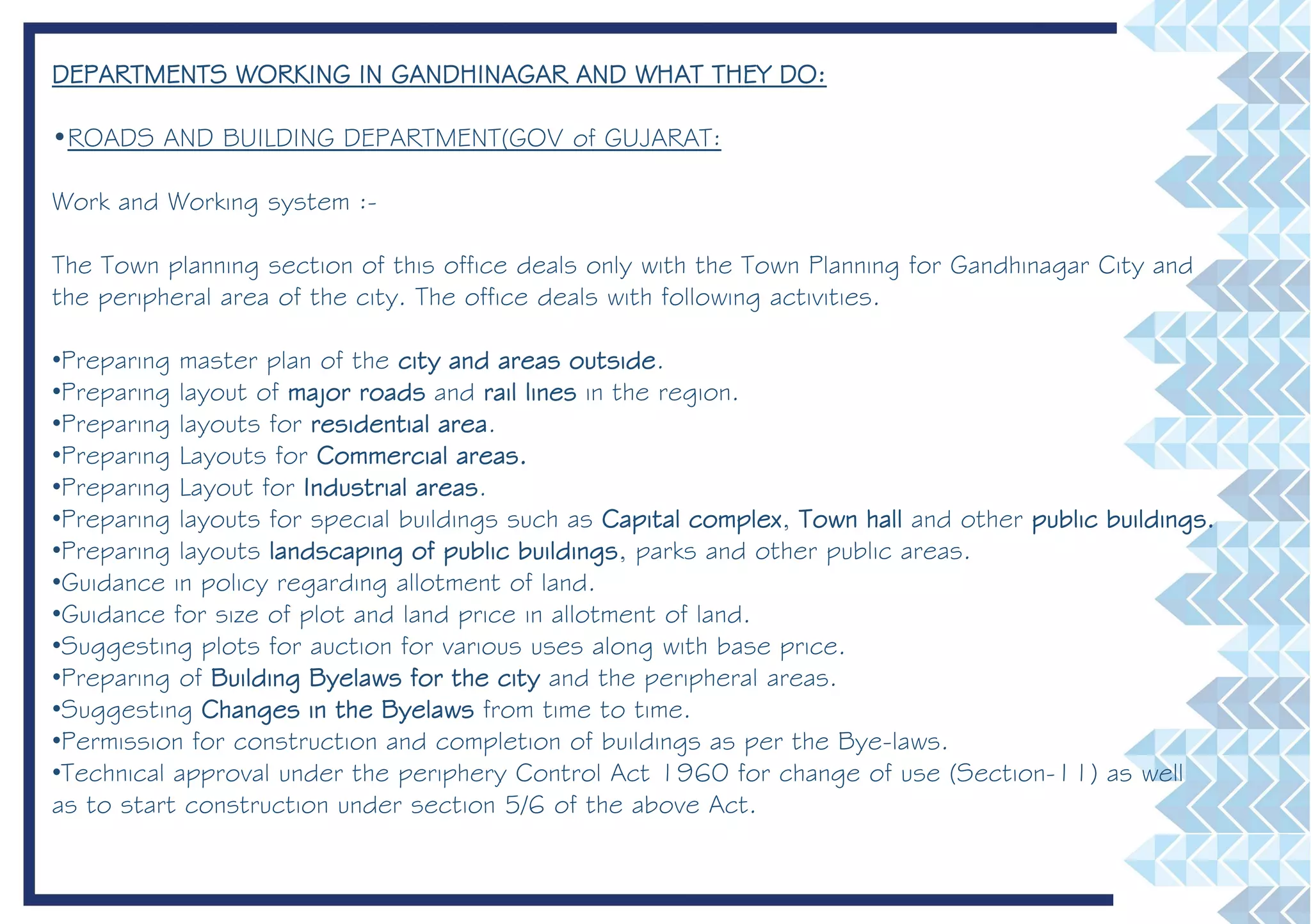 Gandhinagar town planning and master plan study | PDF