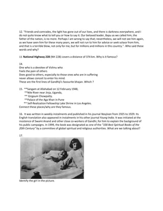Gandhi quiz | PDF