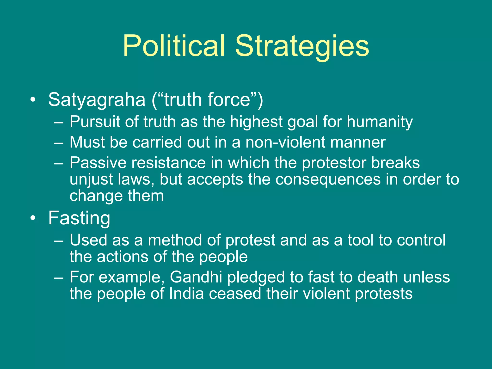 Gandhi's life beliefs and strategies | PPT | Hinduism | Religion ...