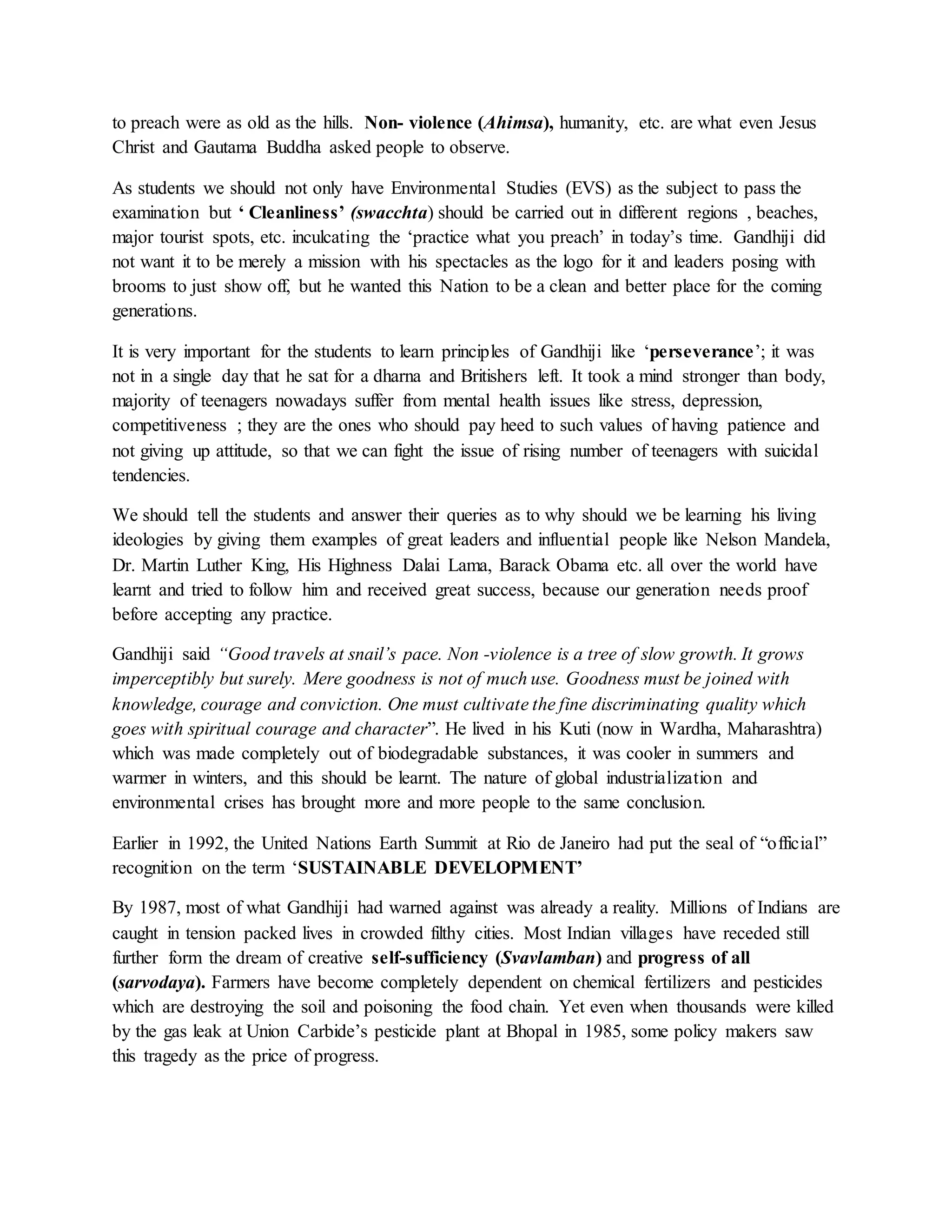 Gandhi virtues essay | DOCX