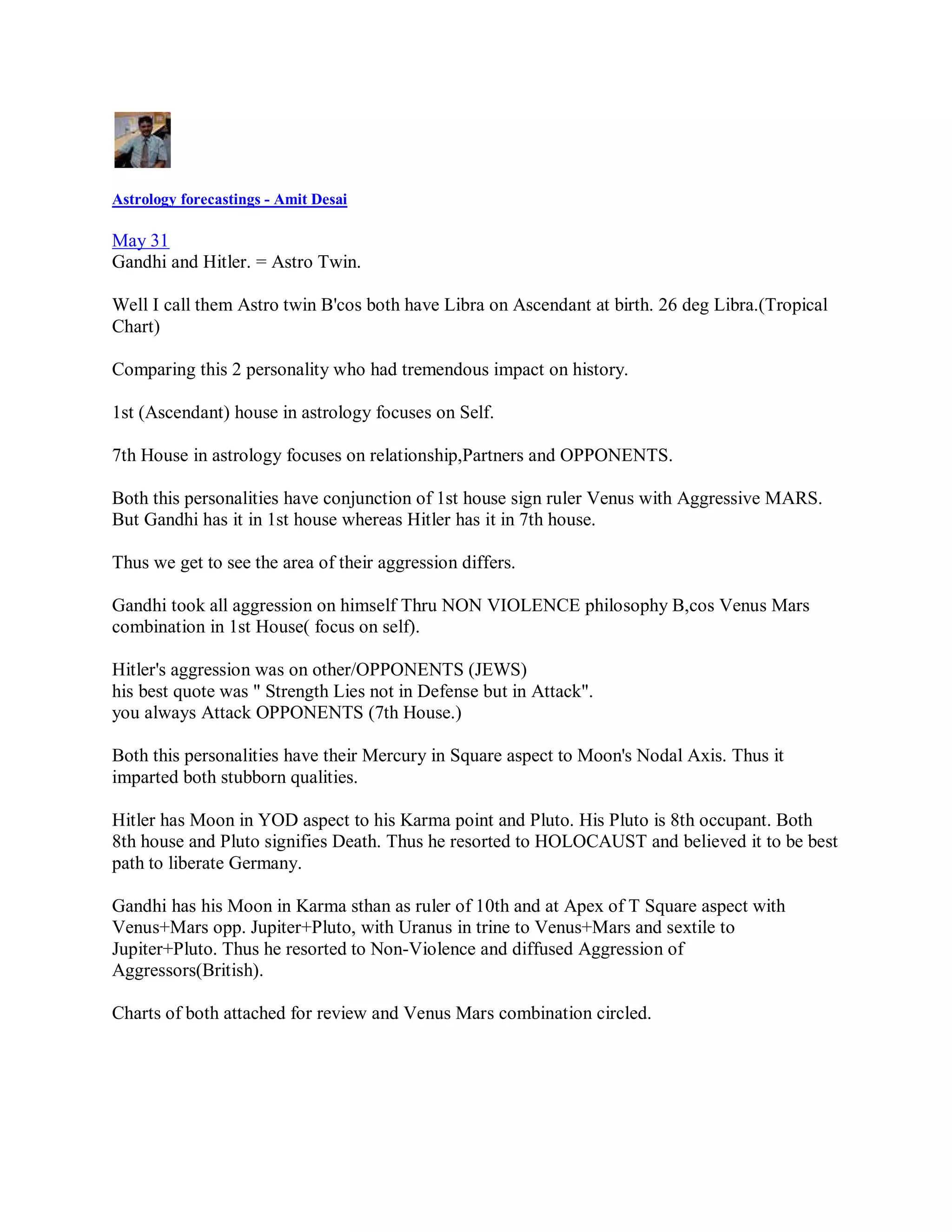 Gandhi vs hitler document1 | PDF