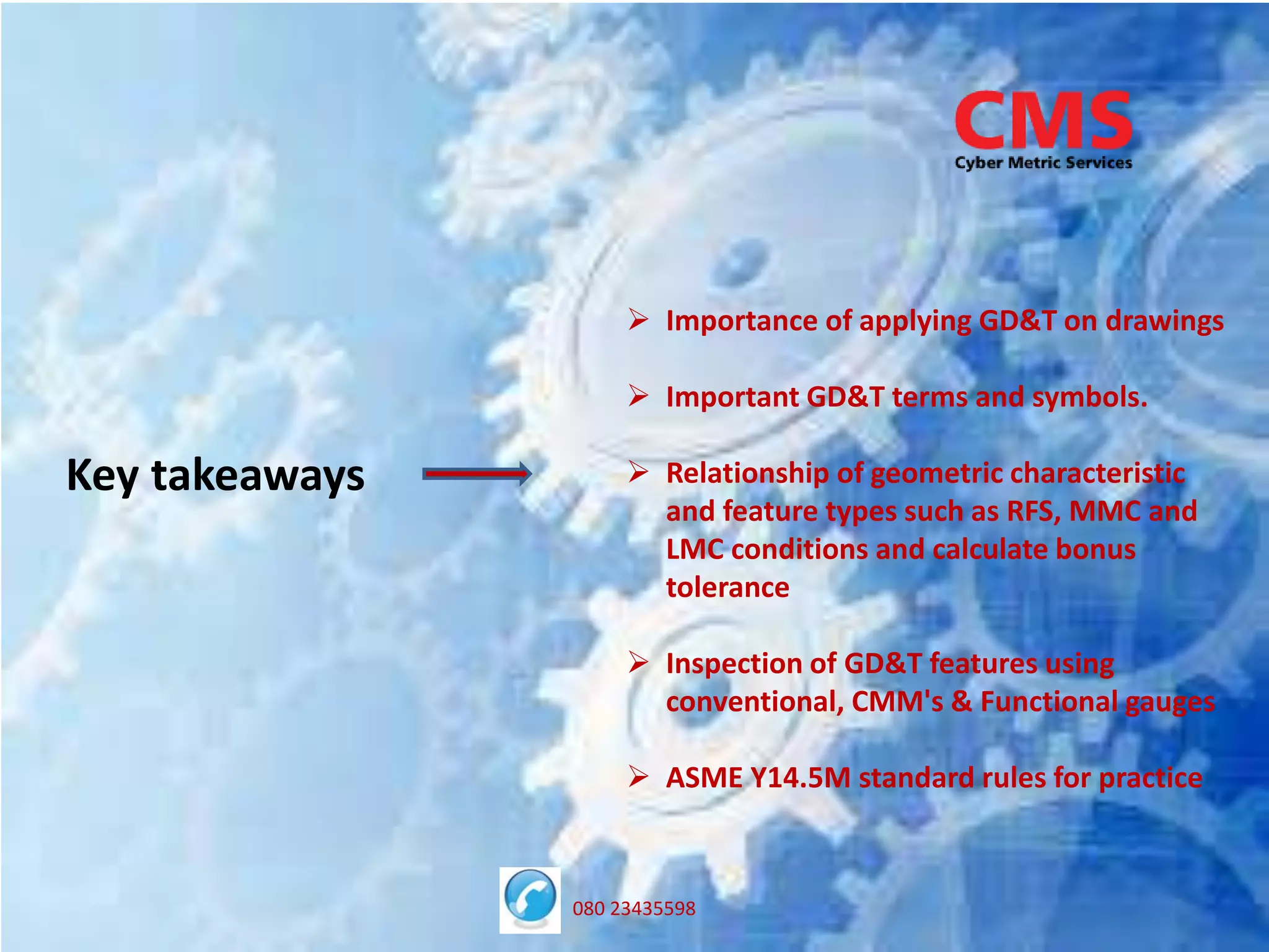 Geometric Dimensioning and Tolerancing Training in Bengaluru | PPTX