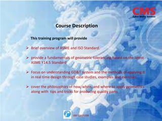 Geometric Dimensioning and Tolerancing Training in Bengaluru | PPTX