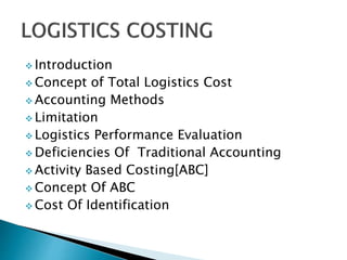 logistic costing | PPTX