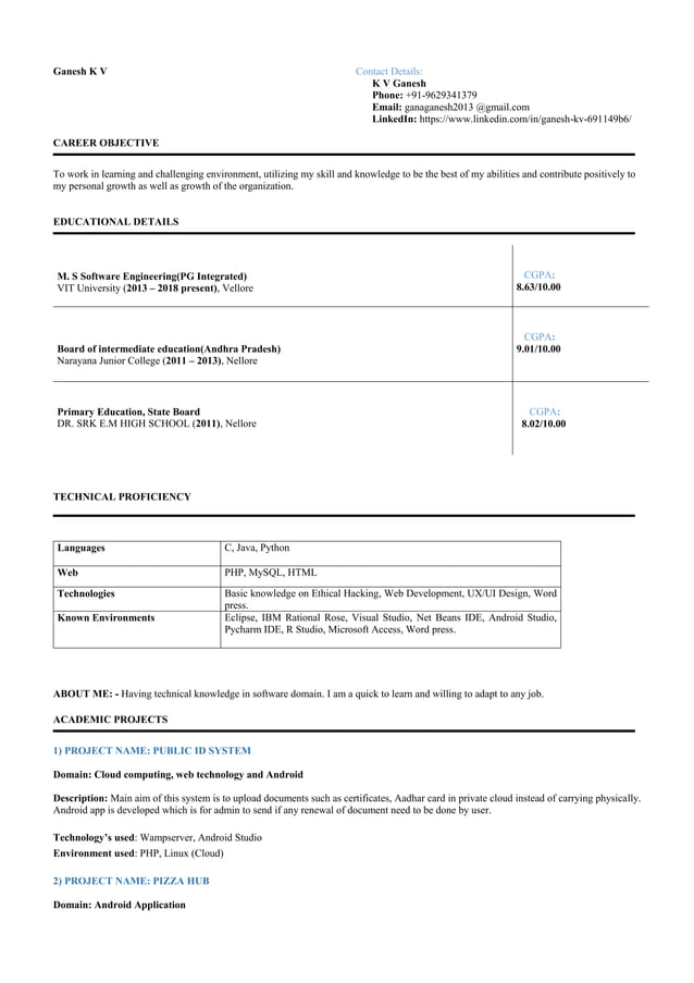 Ganesh resume | PDF