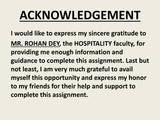 Hospitality Assignment | PPT