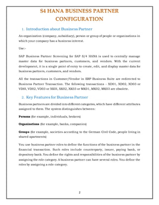 S4 HANA Business Partner Configuration@Ganesh Tarlana | PDF