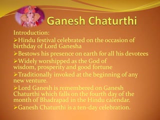 Ganesh chaturthi. PPT