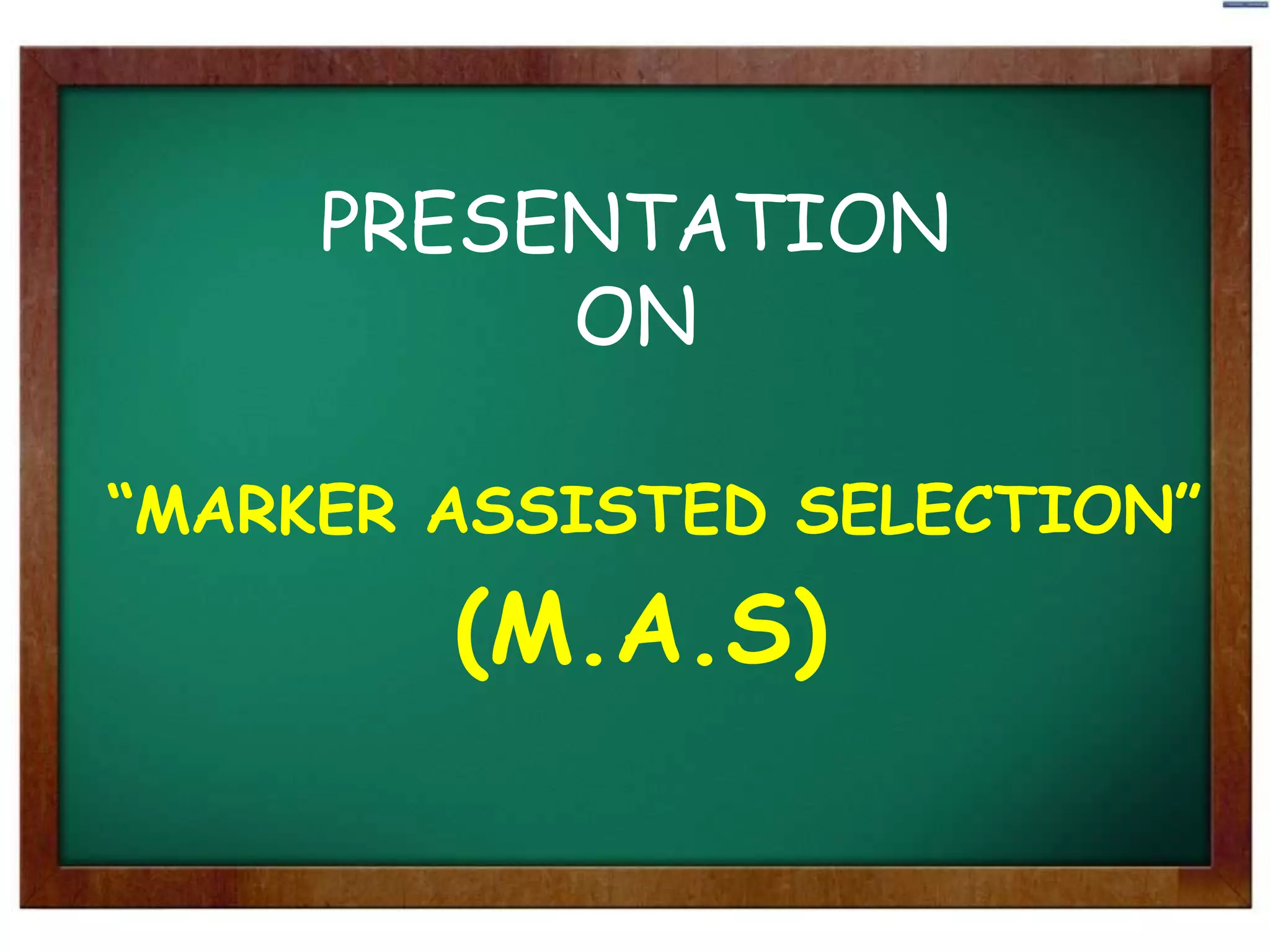 MARKER ASSISTED SELECTION | PPTX