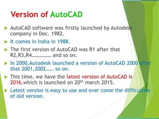 AutoCAD ppt | PPTX | Technology & Computing
