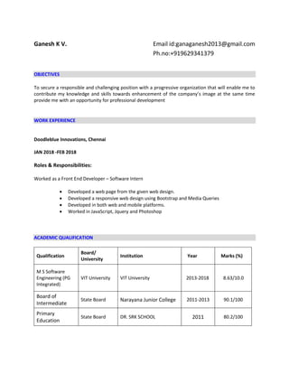 Ganesh resume | PDF