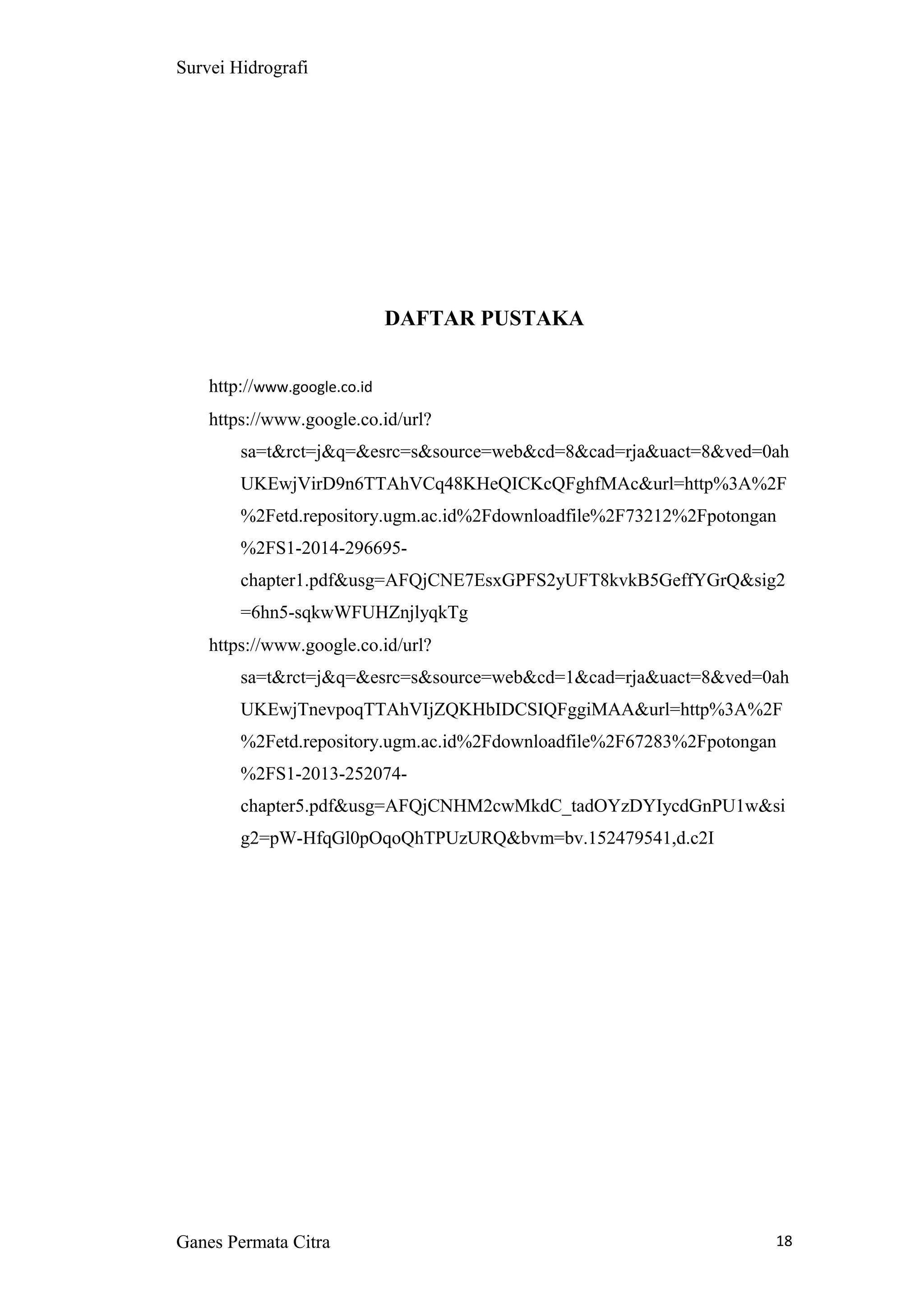 Survey Hidrografi (Ganes permata) | DOC