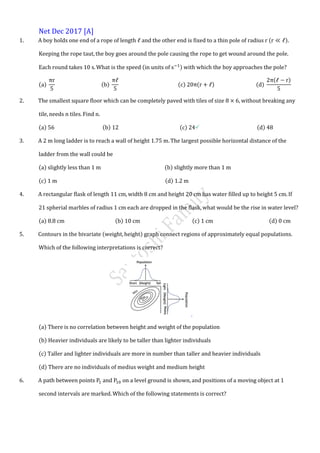 General Maths Aptitude Question from CSIR NET MATHEMATICAL SCIENCE past exam. | PDF