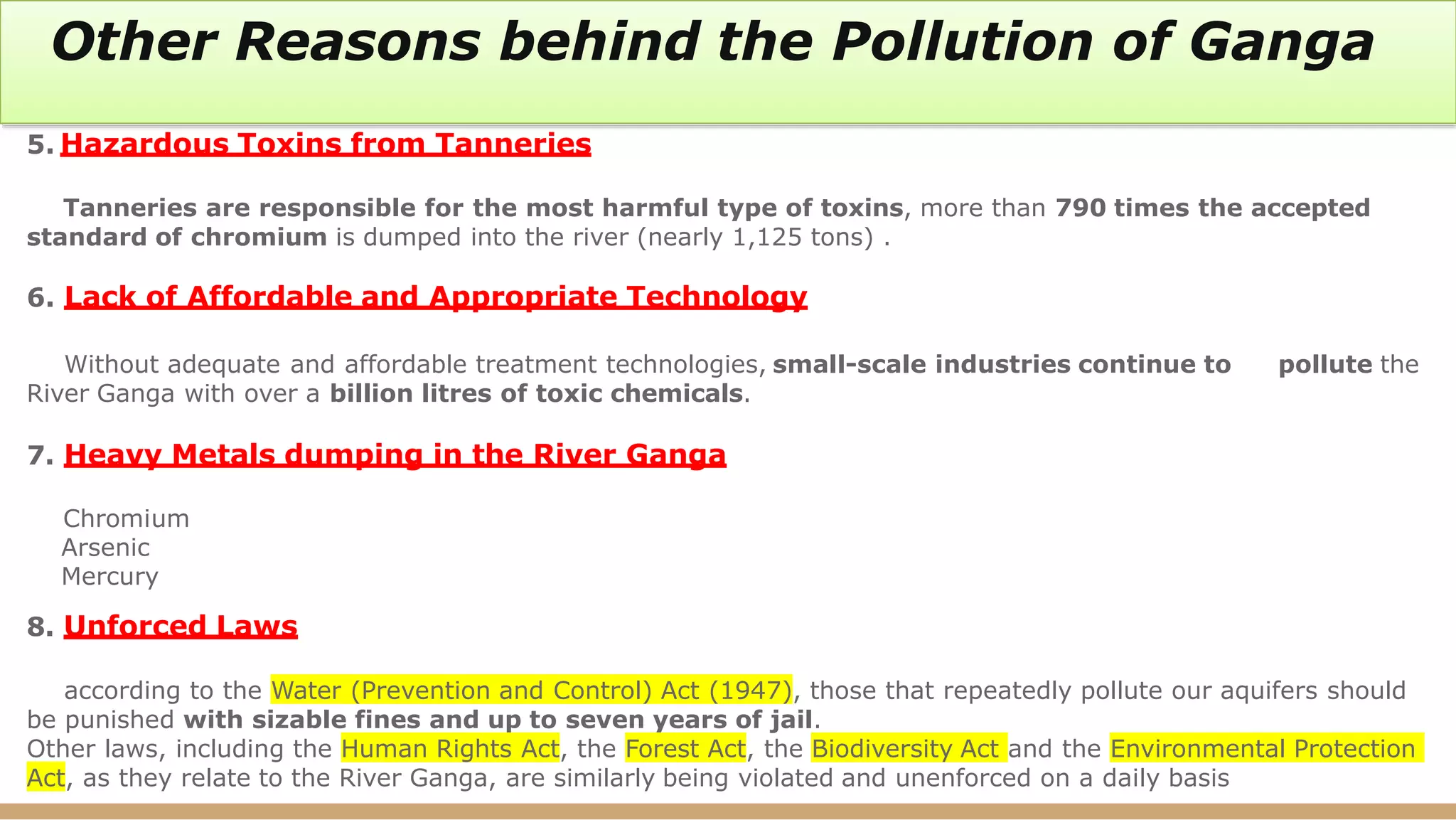 Ganga Action Plan_Final ,ganga pollution | PPT