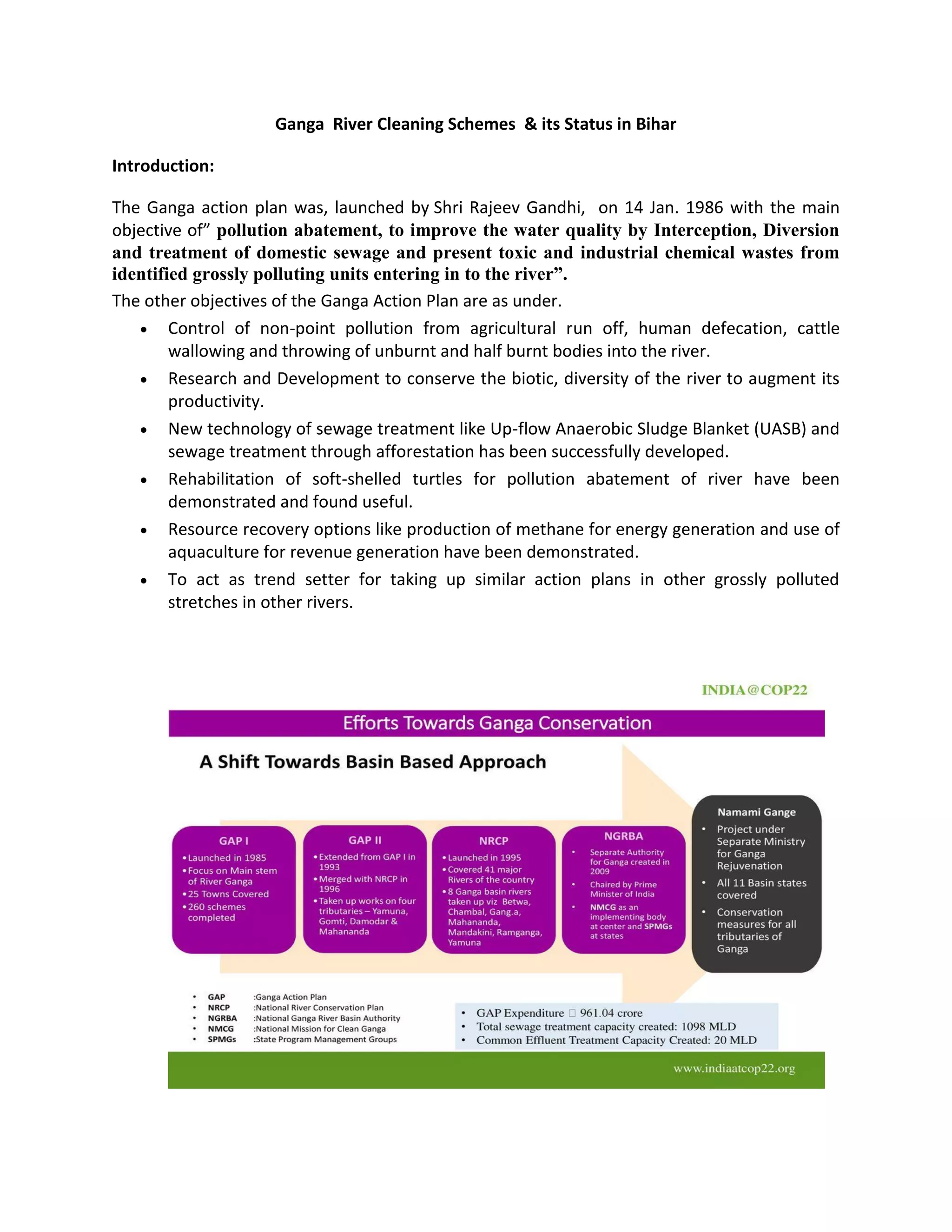Ganga river cleaning schemes | PDF