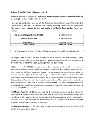 Ganga river cleaning schemes | PDF