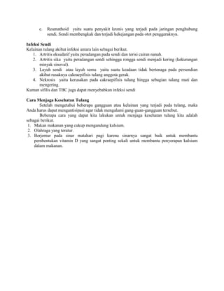 Gangguan dan kelainan pada tulang | PDF