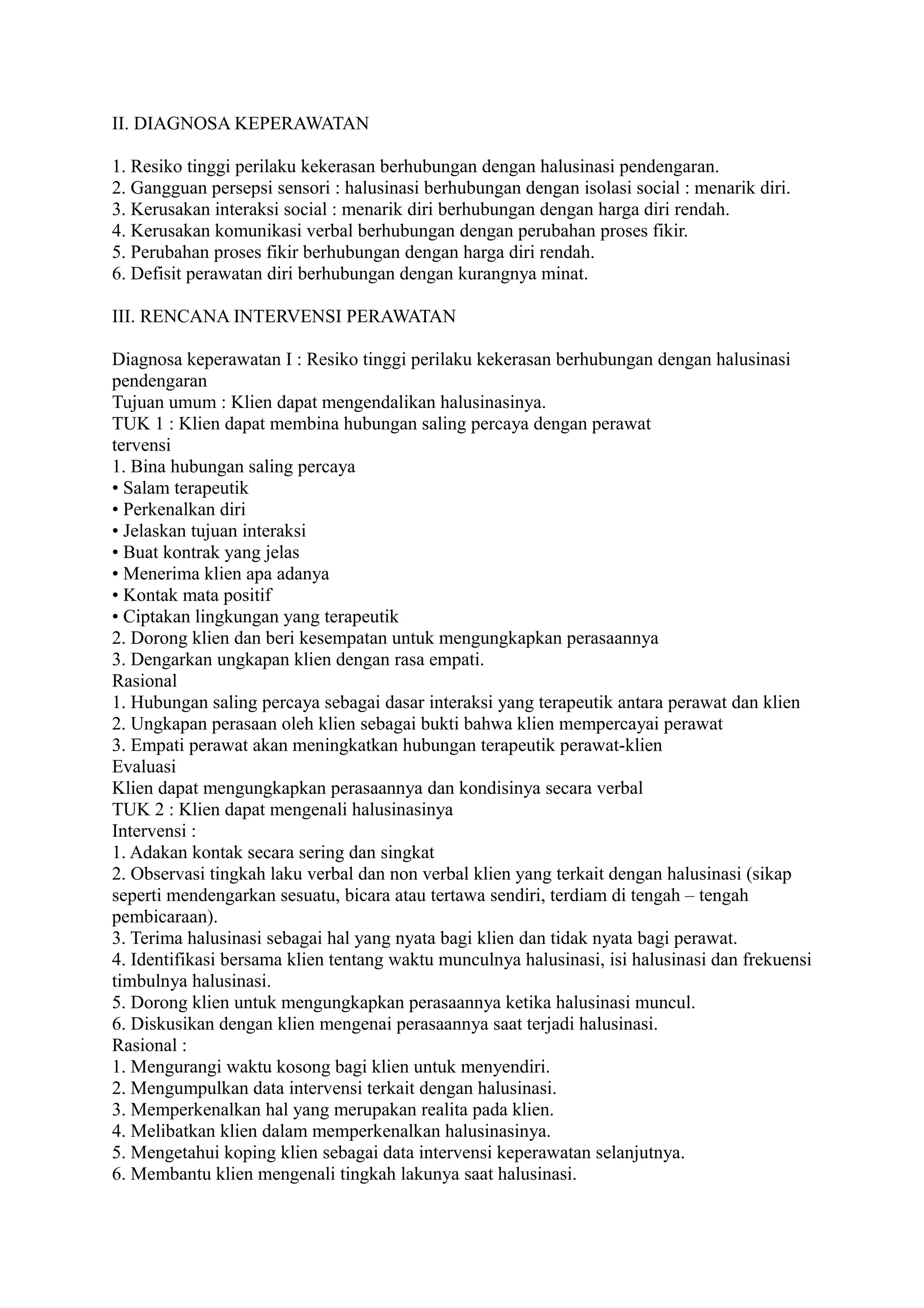Gangguan persepsi sensor; halusinasi pendengaran AKPER PEMKAB MUNA | DOC