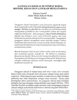 Gangguan seksual di tempat kerja definisi , kesan dan langkah mengatasinya | PDF
