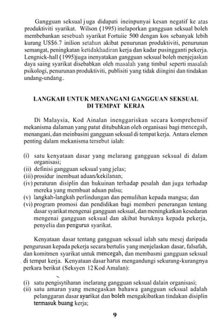 Gangguan seksual di tempat kerja definisi , kesan dan langkah mengatasinya | PDF