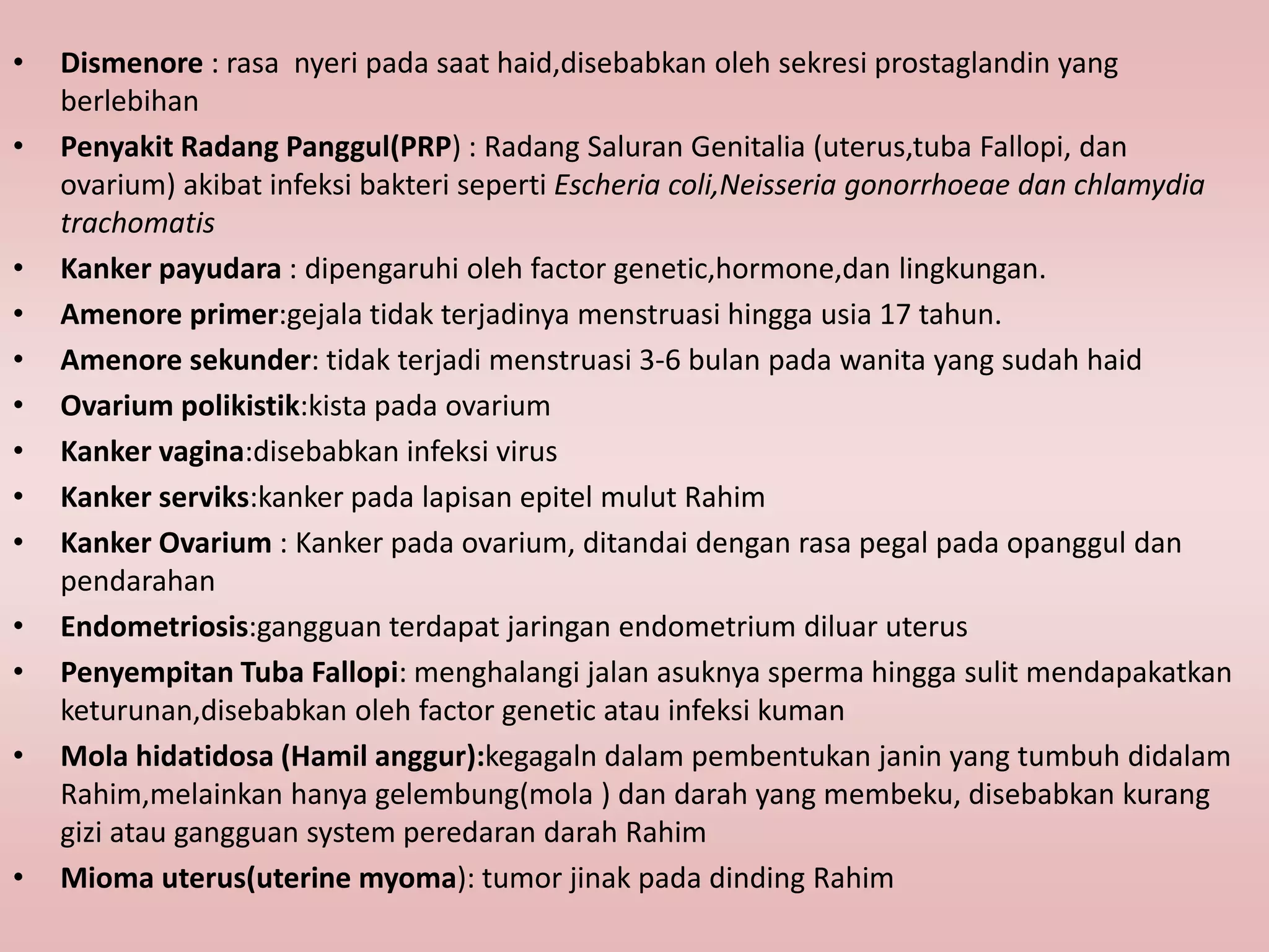 Gangguan sistem reproduksi | PPTX