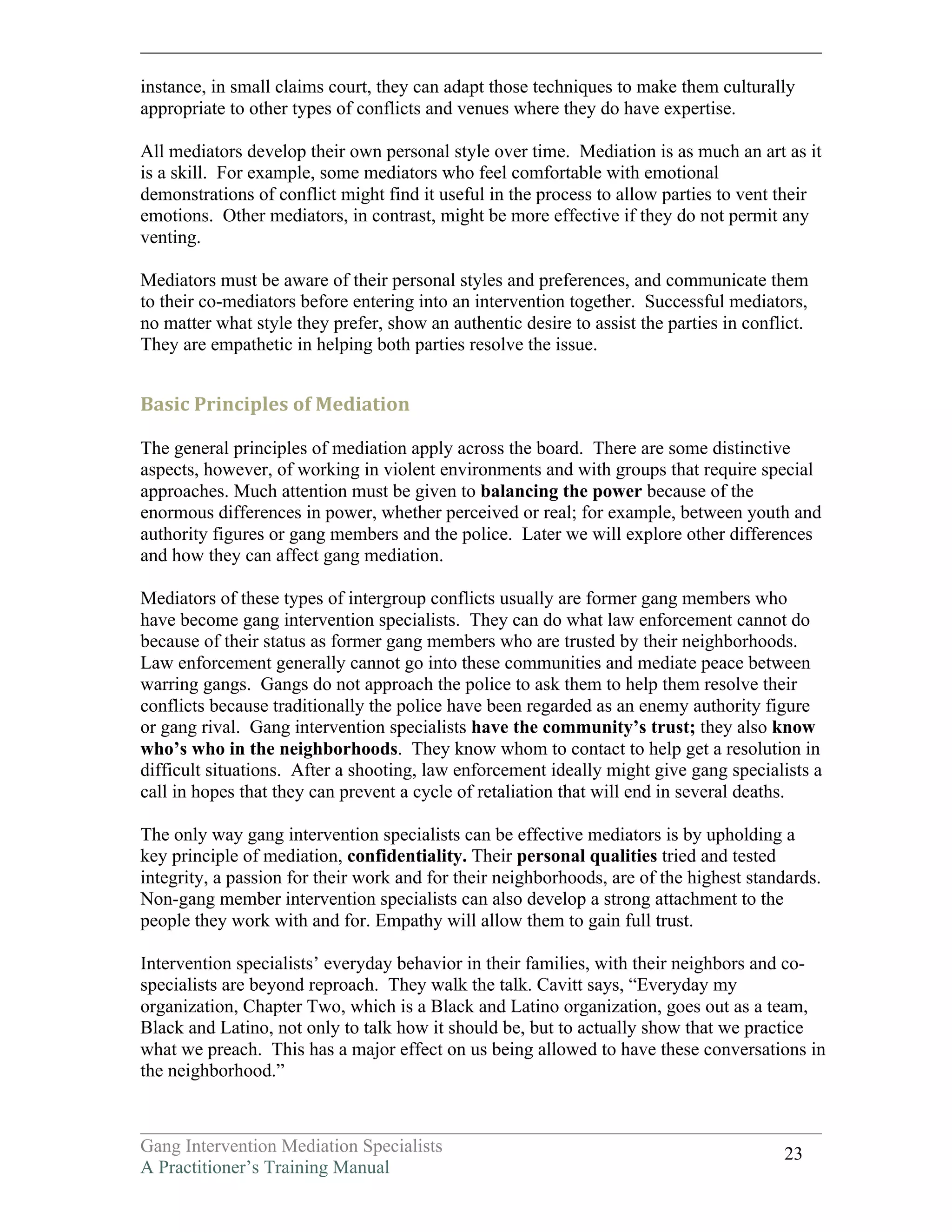 Gang intervention specialists | PDF