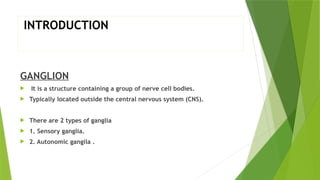 Topic about Ganglion and types of ganglion | PPTX