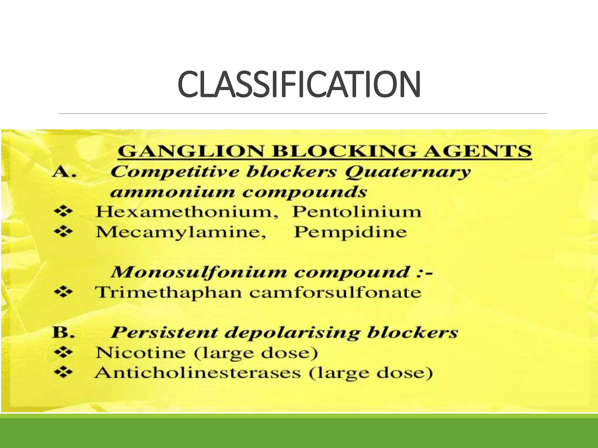 Ganglion stimulants and blocking agents | PPTX