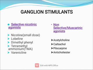 ganglionblockers n stimulants.pdf hfvgfffvggvvbh | PPT