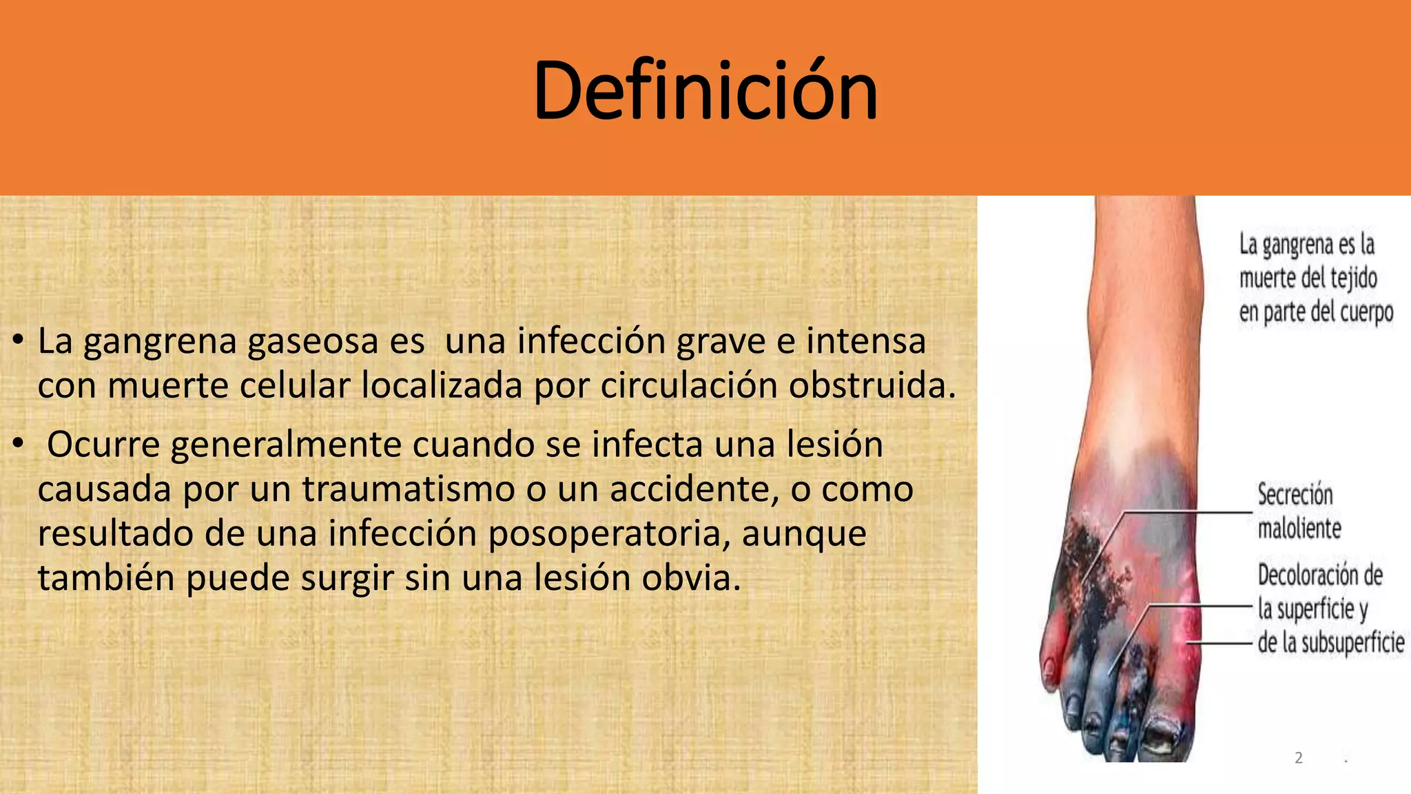 Gangrena gaseosa slideshare | PPTX | Death, Injury, or Military ...