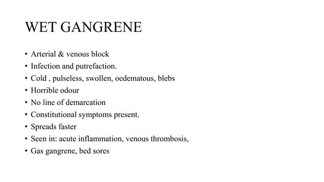 GANGRENEMacroscopic death of tissue with putrefaction. Pre gangrene ...