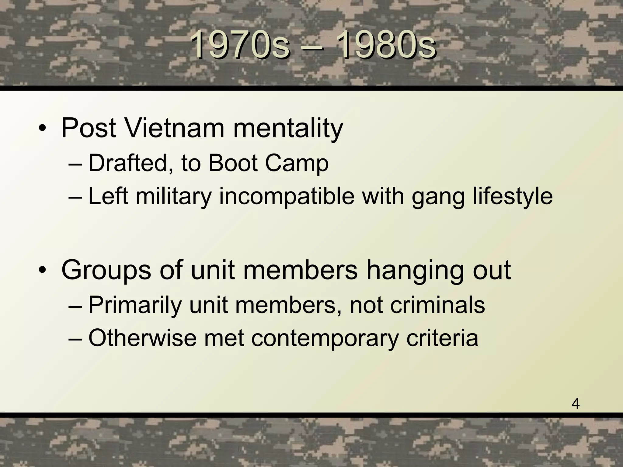 Gangs And The Military 2of7 | PPT