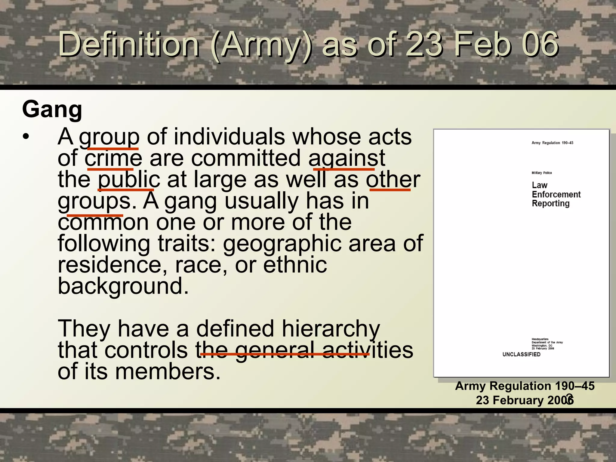 Gangs And The Military 4of7 | PPT