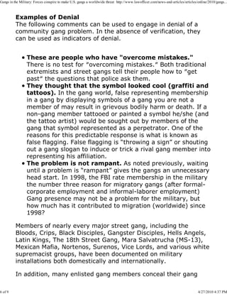 Gangs in the military forces conspire to make u.s. gangs a worldwide ...