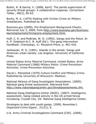 Gangs in the military forces conspire to make u.s. gangs a worldwide ...