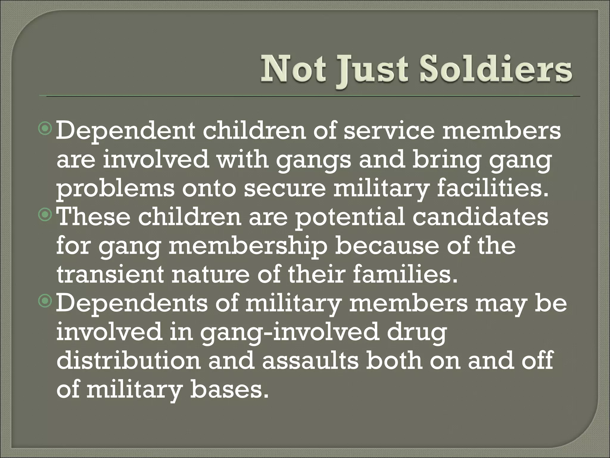 Gangs in the military: Forces conspire to make U.S. gangs a worldwide ...