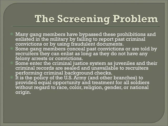 Gangs in the military: Forces conspire to make U.S. gangs a worldwide ...