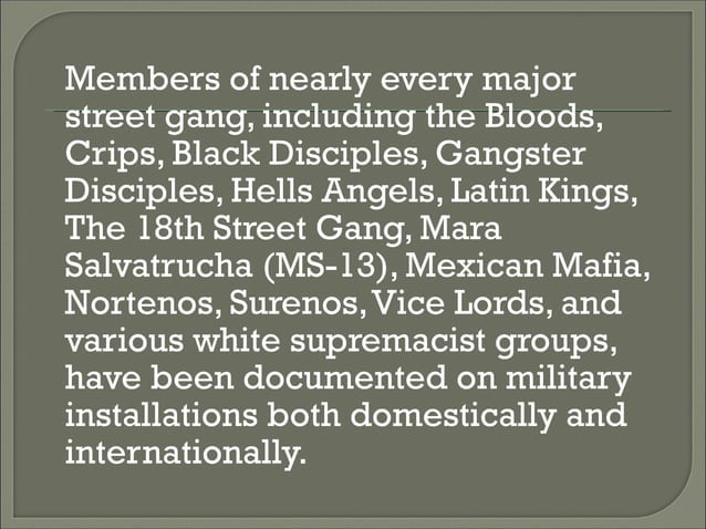 Gangs in the military: Forces conspire to make U.S. gangs a worldwide ...