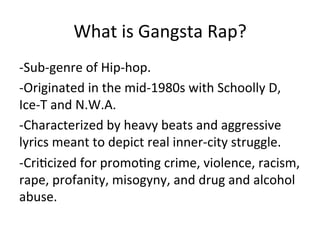 Gangster Rap Lyrics