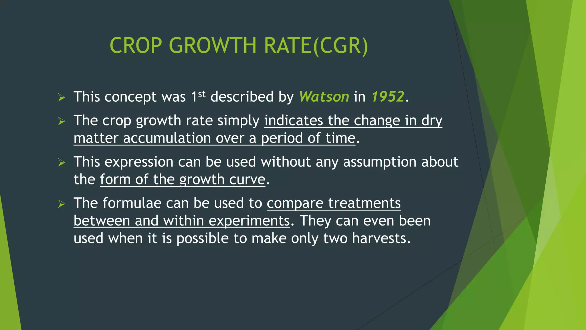 Growth and developmental analysis indices in crop production | PPTX